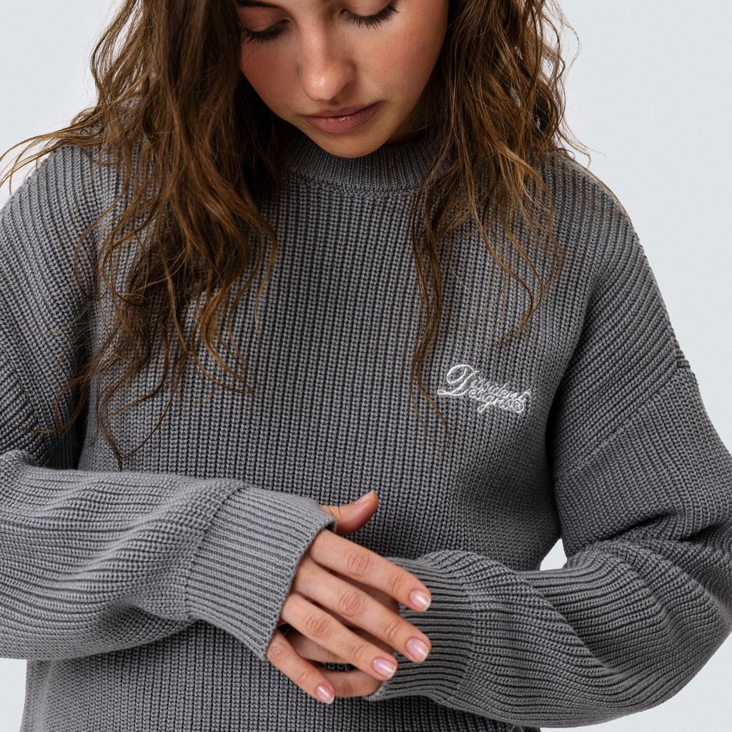 Dissident Brand | DD Cursive Sweater in Dark Grey